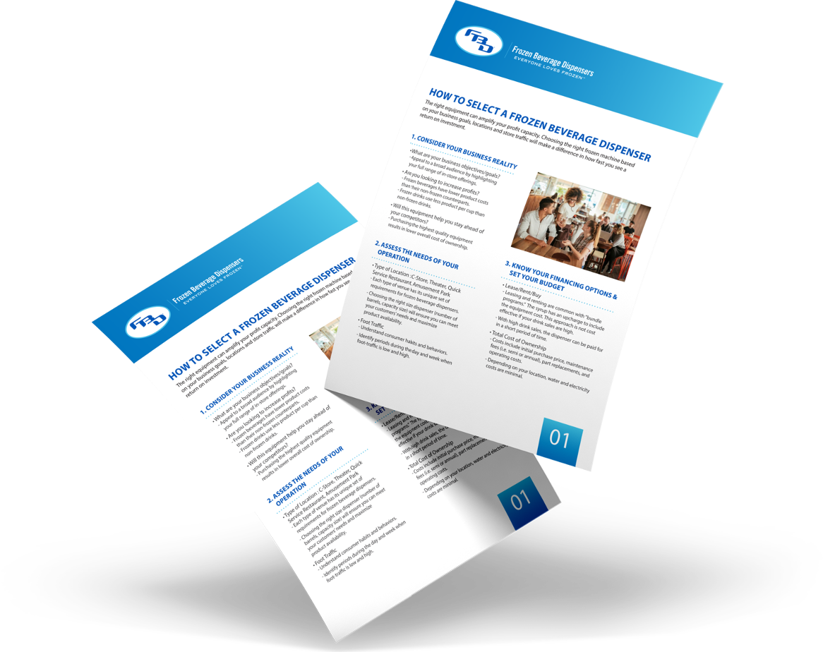 Selecting a Frozen Beverage Dispenser Checklist | FBD Frozen